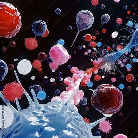 Artistic Representation Of Stem Cells Differentiating Into Various Cell Types Human Body System