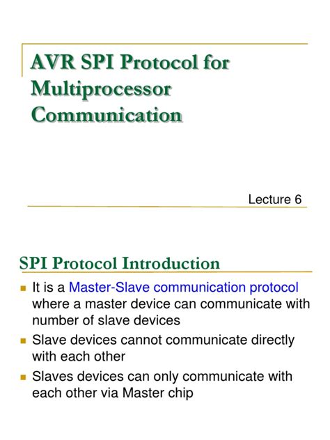 Spi For Multiprocessor Communication Pdf Electronics Computer