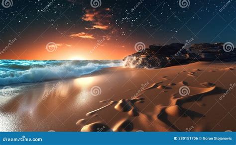 Waves On A Sandy Beach In Macos Wallpaper Stock Illustration Illustration Of Waves Ocean