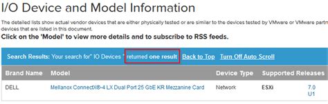 Checking VMware ESXi I O Adapter Driver Firmware Part Network Adapters Mark III Systems