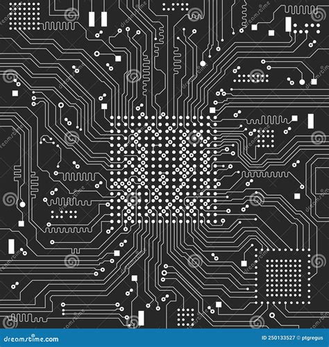 Flat Microelectronics Circuits Circuit Board Vector Green Background