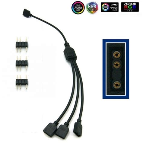 Cooler Master Addressable RGB To ARGB Pin Splitter Cable Port Pin Fan PWM Hub Multi