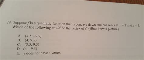 Solved Suppose F Is A Quadratic Function That Is Concave Chegg Com