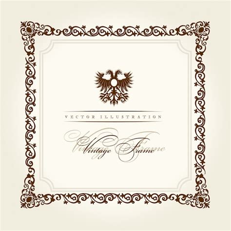 빈티지 로얄 프레임 프리미엄 벡터