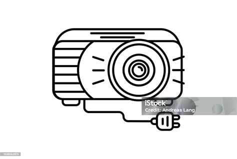 프로젝터 플랫 아이콘 미니멀리스트 기술 기호 Pc 하드웨어 기호 삽화 데스크탑 컴퓨터에 대한 스톡 벡터 아트 및 기타 이미지 데스크탑 컴퓨터 데이터 독일 Istock