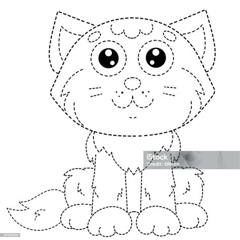 점 그림을 연결합니다 워크시트 추적 아이들을위한 퍼즐 만화 귀여운 고양이의 색칠 페이지 개요 어린이를위한 색칠 공부책 고양이