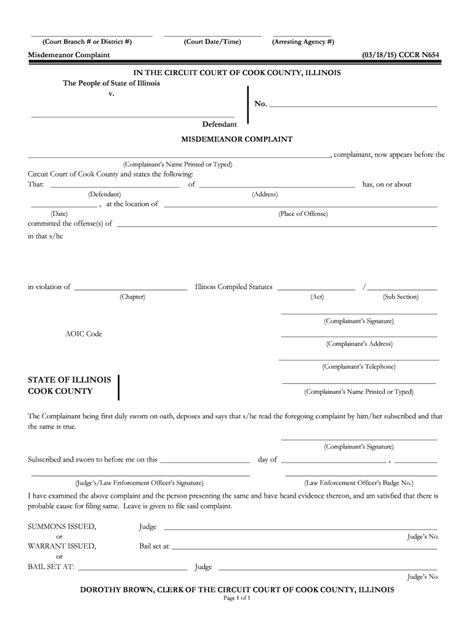 Criminal Department Clerk Of The Circuit Court Form Fill Out And Sign