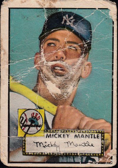 1952 Topps Mickey Mantle Rookie Card Poor Wax Pack Gods