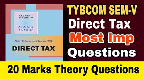 tybcom sem 5 direct tax most imp theory questions atul sir mumbai