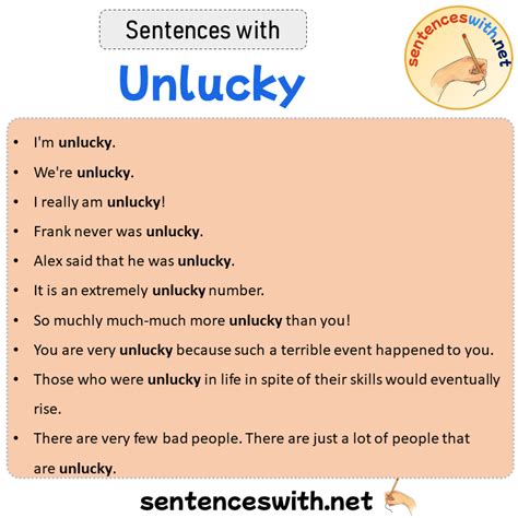 Sentences With Unlucky Sentences About Unlucky Sentenceswith Net