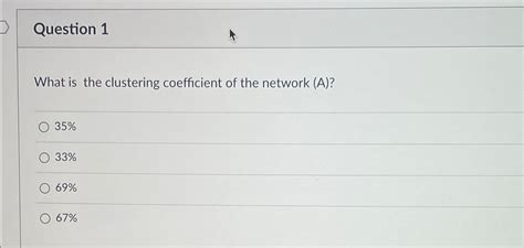 Solved Question 1what Is The Clustering Coefficient Of The