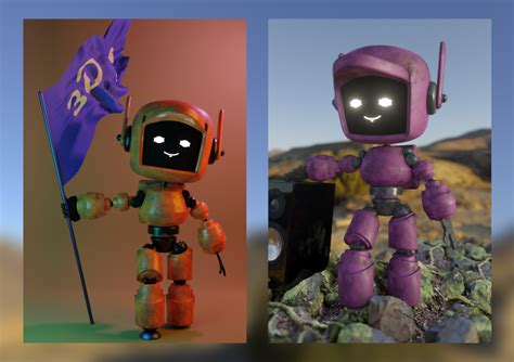 3d Modeling Project In Blender Model Robot 7 Images Behance