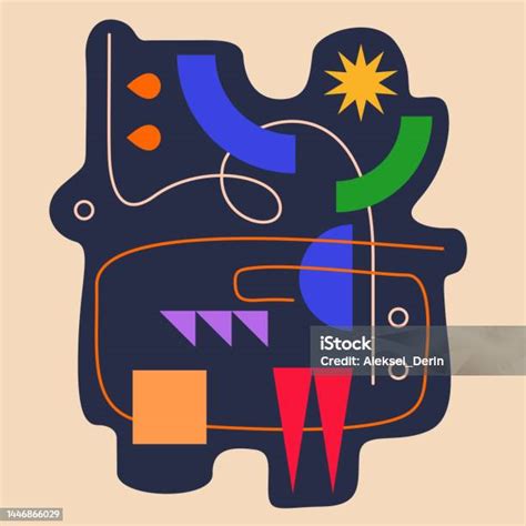 다양한 모양의 현대 기하학적 구성 디자인에 대한 일러스트레이션 추세 차트의 추상적 배경입니다 감각 지각에 대한 스톡 벡터 아트