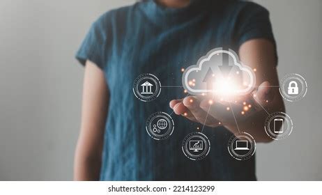 Womans Hand Showing Cloud Computing Diagram Stock Photo Shutterstock