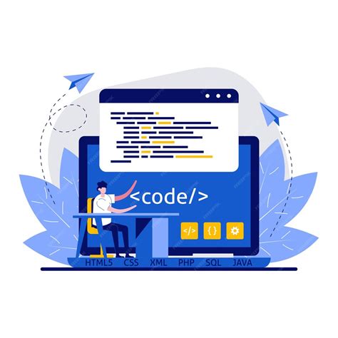 Premium Vector Web Development Programming And Coding Concept With Character
