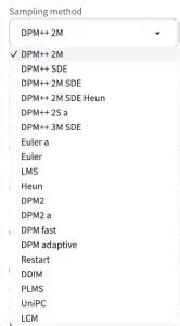 Stable Diffusion Sampling Method Comparison Example 2024