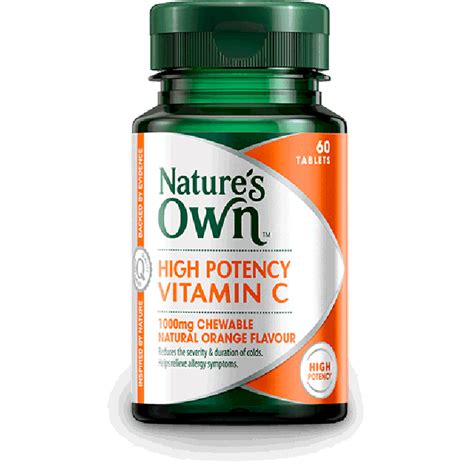 Natures Own High Potency Vitamin C Chewable Tablets 60 Ebay