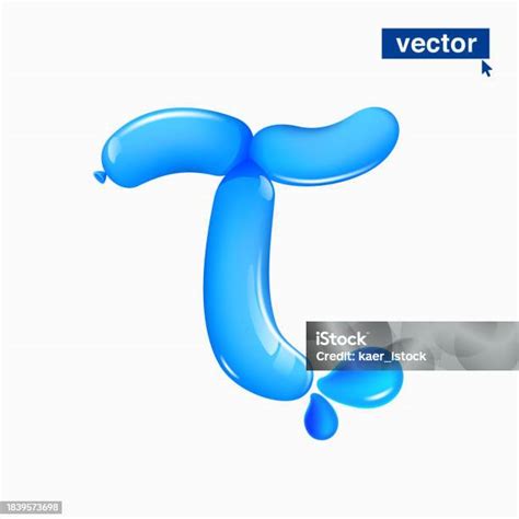 푸른 맑은 물과 이슬 방울로 만든 T 글자 로고 친환경적이고 사실적인 3d 트위스트 풍선 3차원 형태에 대한 스톡 벡터 아트 및 기타 이미지 Istock