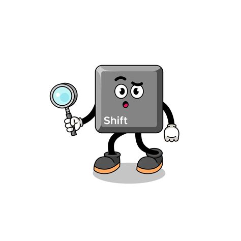 Mascot Of Keyboard Shift Key Searching 15165113 Vector Art At Vecteezy