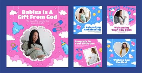 손으로 그린 베이비 샤워 템플릿 무료 벡터