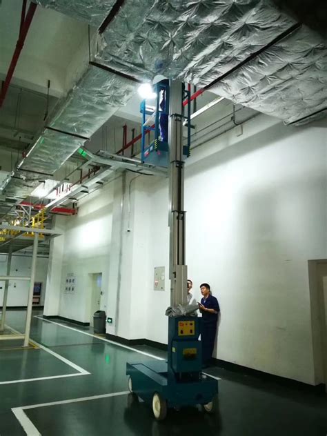 6m Compact Electric Aluminum Vertical Mast Lift Single Mast Aerial Work Platform Manlift