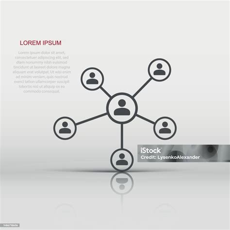 플랫 스타일의 벡터 소셜 네트워크 아이콘입니다 사람 연결 기호 그림 그림입니다 네트워크 비즈니스 개념입니다 Brand Name Online Messaging Platform