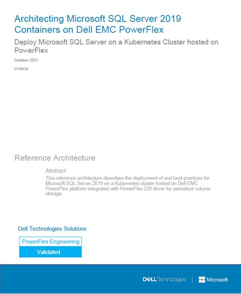 Architecting Microsoft Sql Server 2019 Containers On Dell Emc Powerflex
