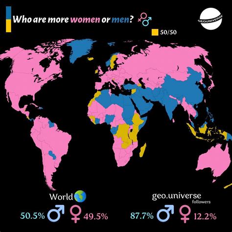 Gender Ratio By Country By Geouniverse Maps On The Web