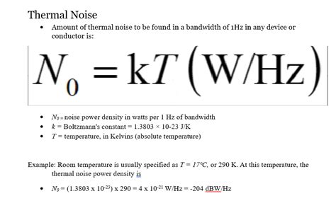 Solved Calculate The Thermal Noise Level At A Receivers Chegg