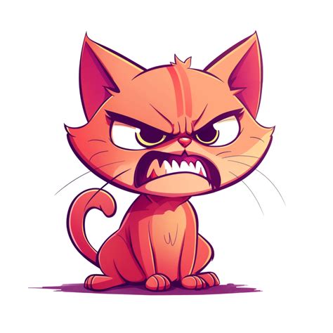 Angry Crazy Cat Illustration 42885995 Png