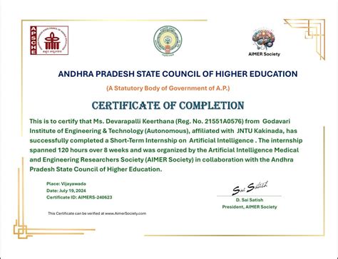 Devarapalli Keerthana On Linkedin Internship Ai Cybersecurity Aimers Professionalgrowth