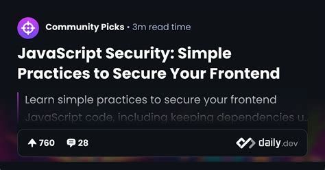 Javascript Security Simple Practices To Secure Your Frontend Dailydev