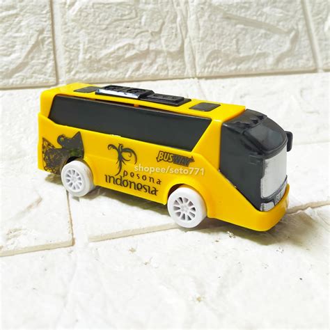 Jual Mini Bus 12cm Pullback Kuning Merah Biru Hijau Pesona Indonesia Ecer Satuan Mm06 Shopee