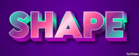 Shape Purple Green And Pink 3d Text Effect Generator