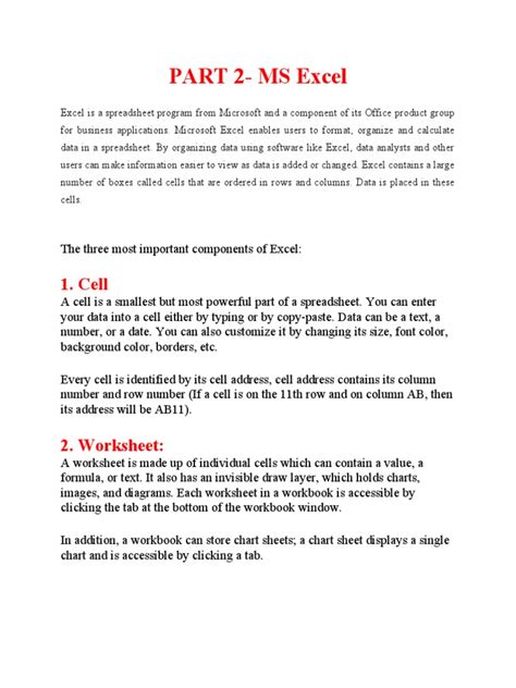 Module 3 Part 2 Ms Excel Download Free Pdf Microsoft Excel Spreadsheet