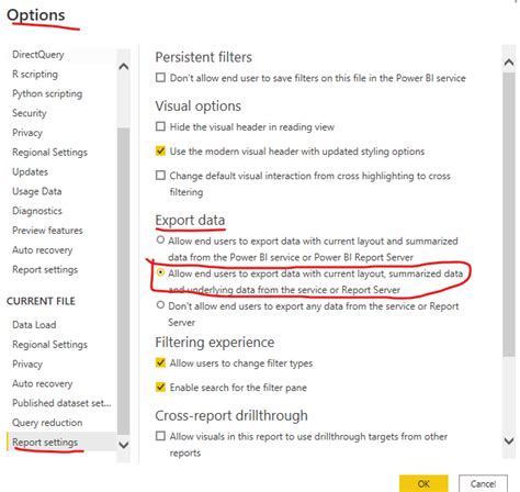 Solved Underlying Data Export Option Is Not Working Microsoft Fabric Community