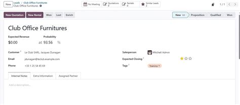 how to create a lead in odoo 17 crm