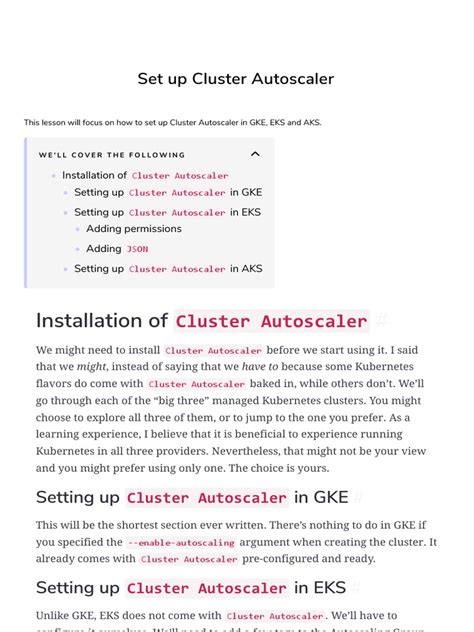 13 set up cluster autoscaler pdf information technology management
