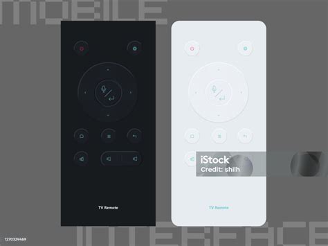 비네모티즘 스타일의 원격 제어 호형성 디자인 키트 앱 Ui Ux 템플릿 모바일 응용 프로그램을 위한 Gui 휴대 전화