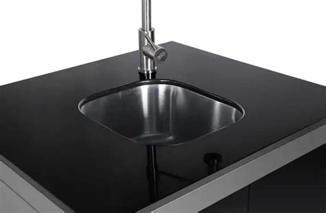 Black Stainless Steel Modular L Shape Outdoor Kitchen Grill Sink Do
