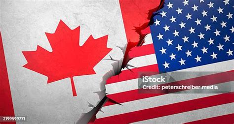 미국과 캐나다 수입 수출 무역 전쟁 개념 3d 일러스트 레이 션 3차원 형태에 대한 스톡 사진 및 기타 이미지 3차원 형태 가격 개념 Istock
