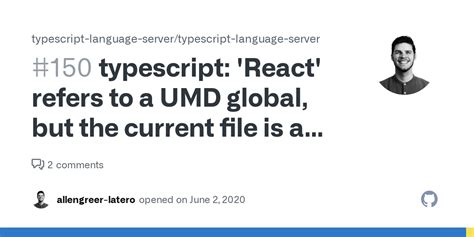 Typescript React Refers To A Umd Global But The Current File Is A