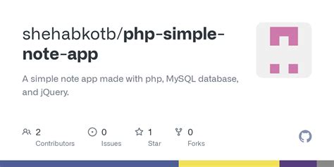 GitHub Shehabkotb Php Simple Note App A Simple Note App Made With Php MySQL Database And