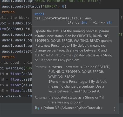 Python Tutorial — Wasdi Documentation Center Documentation