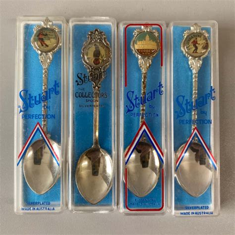 12 Stuart Silver Plated Australian Souvenir Spoons And Forks S