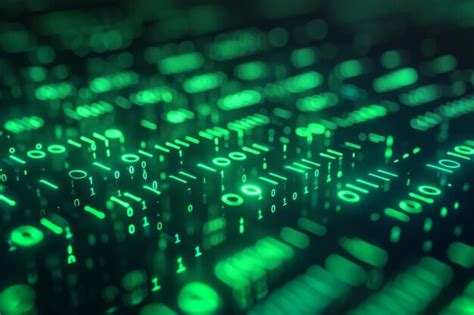 green dark binary code with data streaming background created with generative ai premium ai