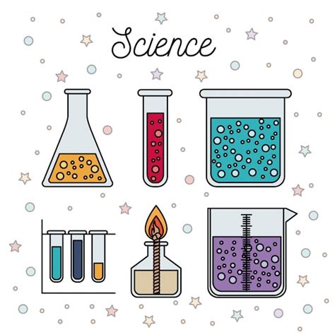 Fondo Blanco Decorativo Con Elementos De Color Silueta Química