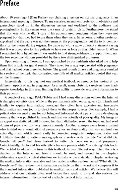 Preface Sex And Pregnancy