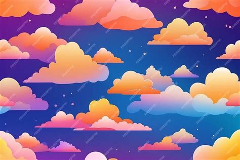 Premium Photo Light Orange Vector Pattern With Clouds Gradient Illustration With Colorful Sky