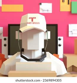 Low Poly 3d Image Create Programmer AI Generated Image 2369894305
